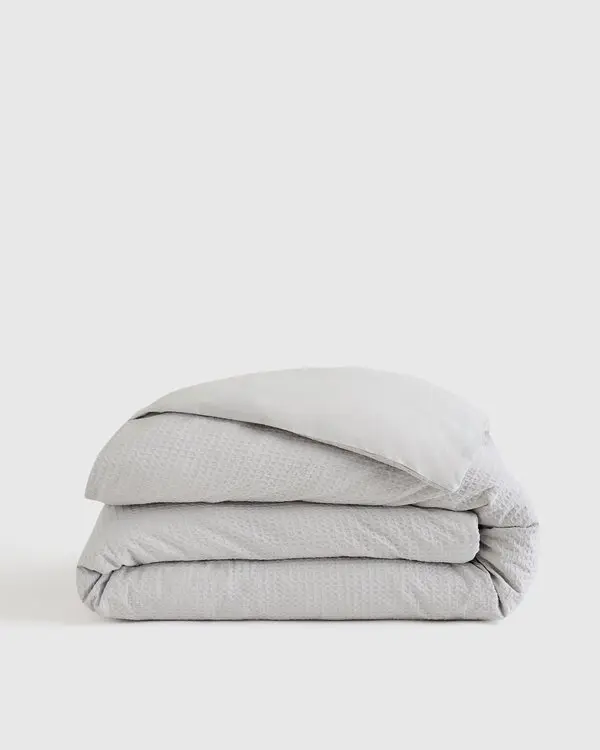 Quince Luxe Waffle Duvet Cover - Light Grey