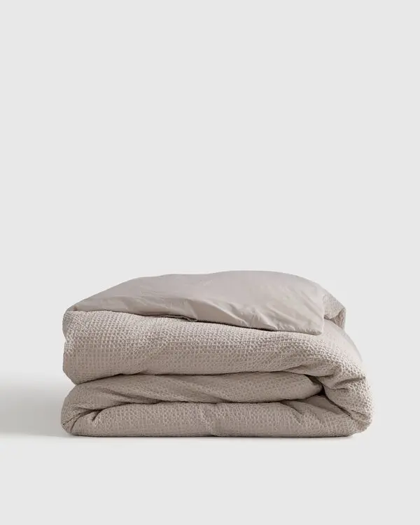 Quince Luxe Waffle Duvet Cover - Sand