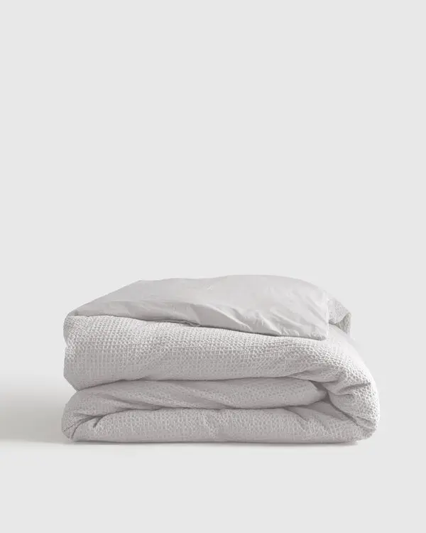 Quince Luxe Waffle Duvet Cover - White