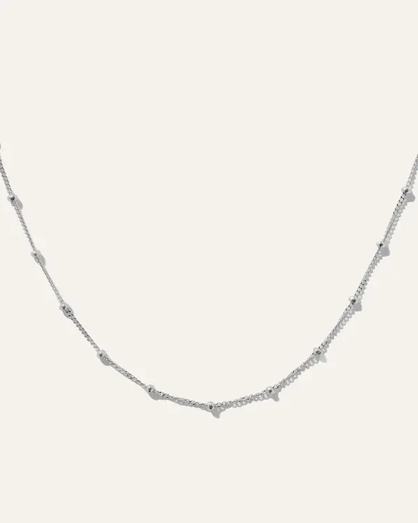 Quince 14k Gold Station Bead Choker - White Gold