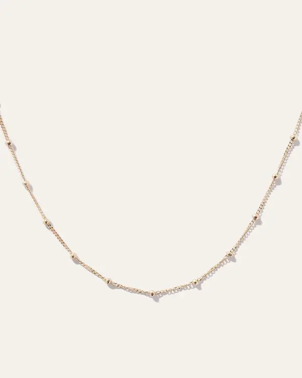 Quince 14k Gold Station Bead Choker - Yellow Gold