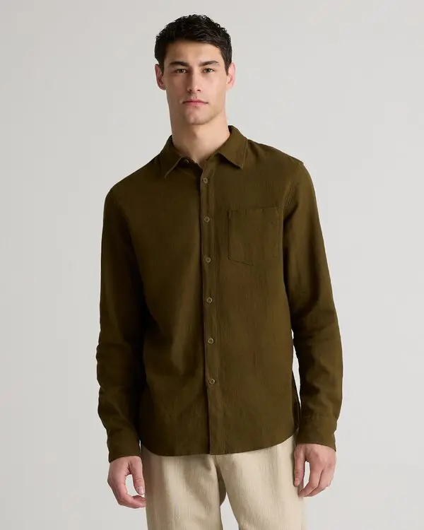 Quince Stretch Selvage Shirt - Olive