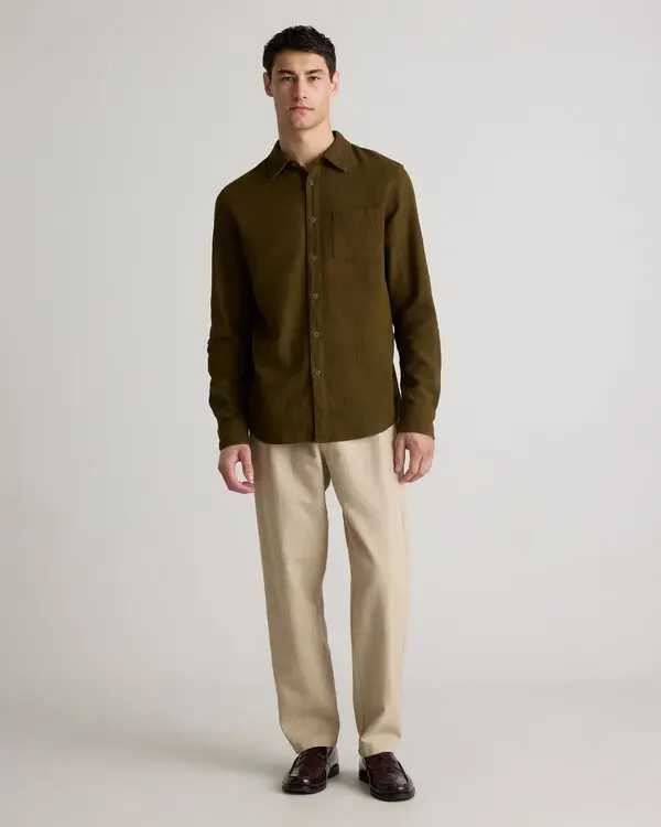 Quince Stretch Selvage Shirt - Olive