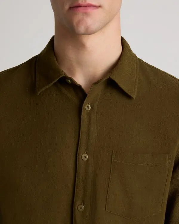 Quince Stretch Selvage Shirt - Olive