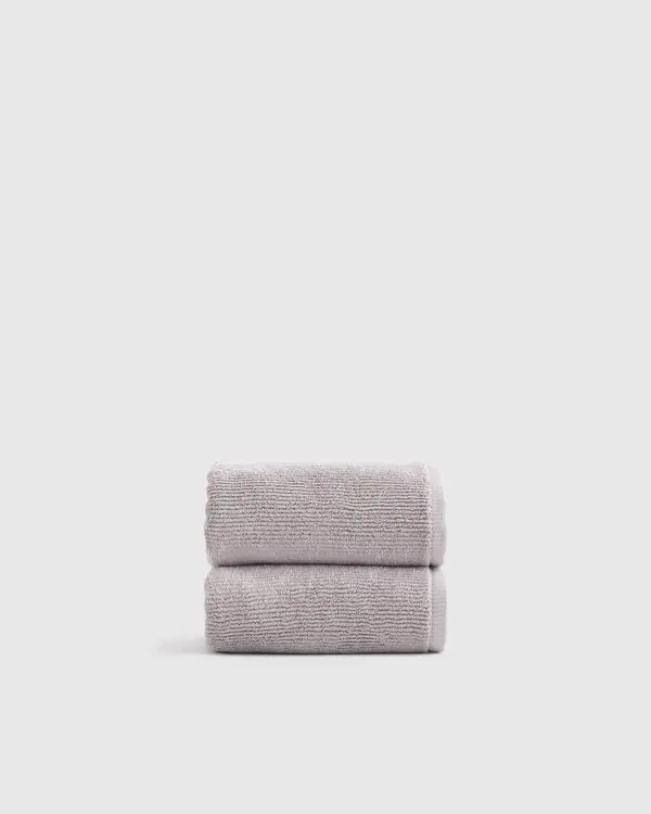 Quince Turkish Ribbed Quick Dry Hand Towel - Grey