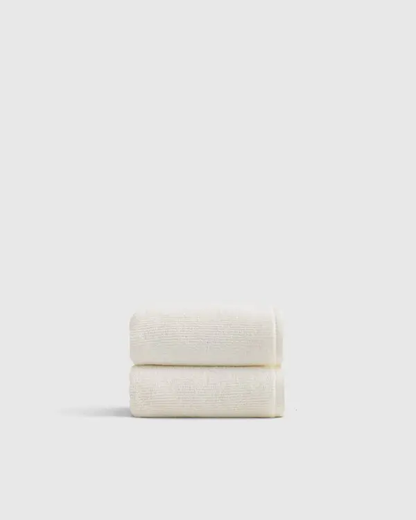 Quince Turkish Ribbed Quick Dry Hand Towel - Ivory