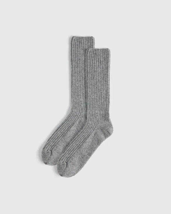 Quince Cashmere Trouser Socks - Heather Grey