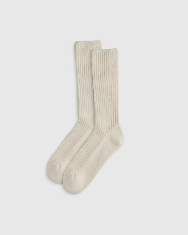 Quince Cashmere Trouser Socks - Ivory