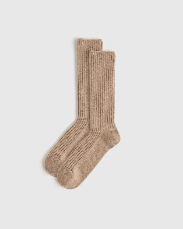 Quince Cashmere Trouser Socks - Oatmeal