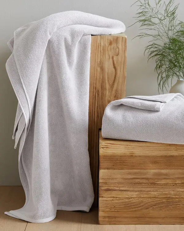 Quince Turkish Ribbed Quick Dry Bath Sheet Bundle - Silver