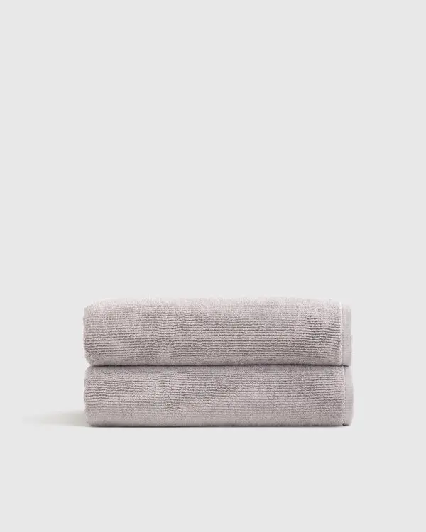 Quince Turkish Ribbed Quick Dry Bath Towel - Grey