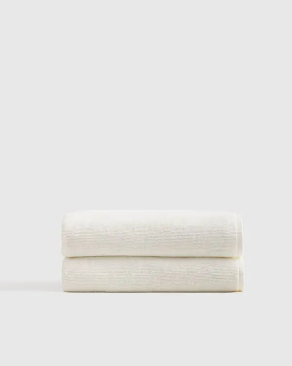 Quince Turkish Ribbed Quick Dry Bath Towel - Ivory