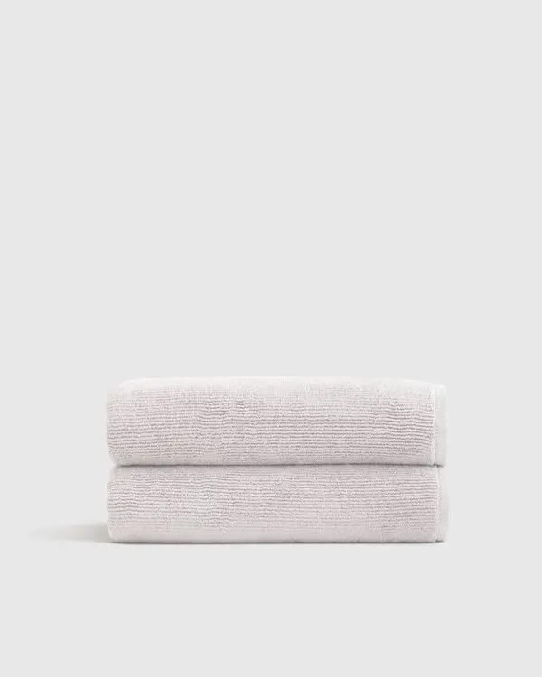 Quince Turkish Ribbed Quick Dry Bath Towel - Silver