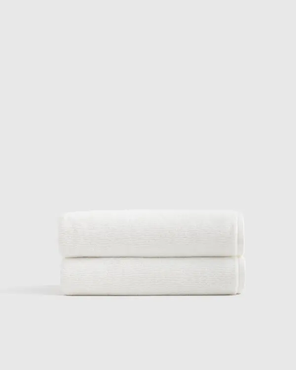 Quince Turkish Ribbed Quick Dry Bath Towel - White