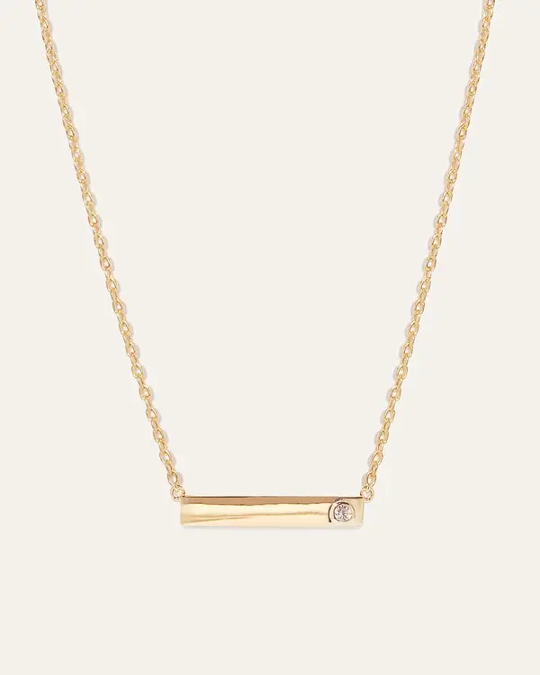 Quince Sapphire Bar Necklace - Gold Vermeil
