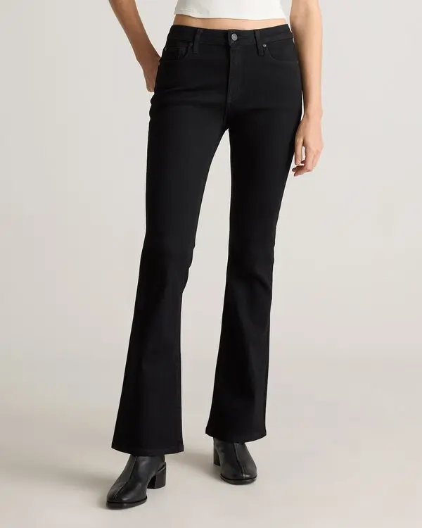 Quince Luna Stretch Flare Jeans - Black