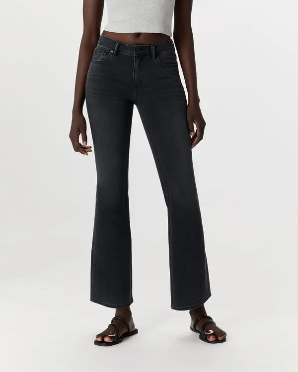 Quince Luna Stretch Flare Jeans - Faded Black