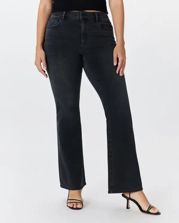 Quince Luna Stretch Flare Jeans - Faded Black