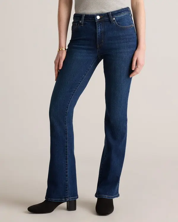 Quince Luna Stretch Flare Jeans - Midnight Blue