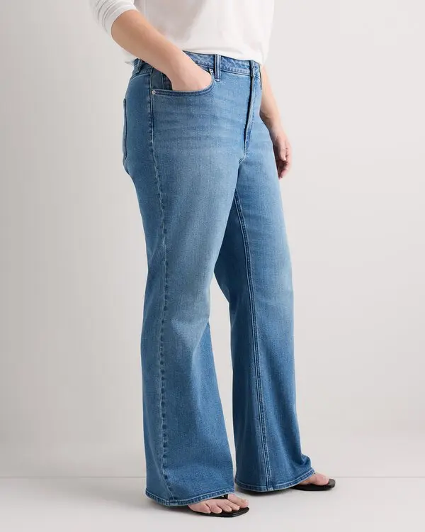 Quince Luna Stretch Flare Jeans - Seaside Blue