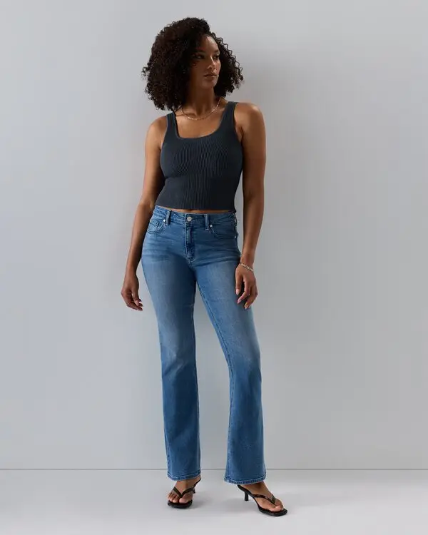 Quince Luna Stretch Flare Jeans - Seaside Blue