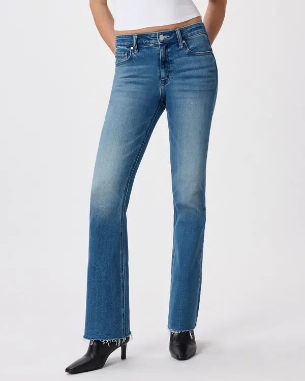 Quince Luna Stretch Flare Jeans - Twilight Blue Fray