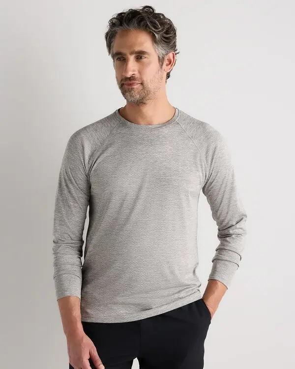 Quince Mesh Performance Training Long Sleeve T-shirt - Heather Grey