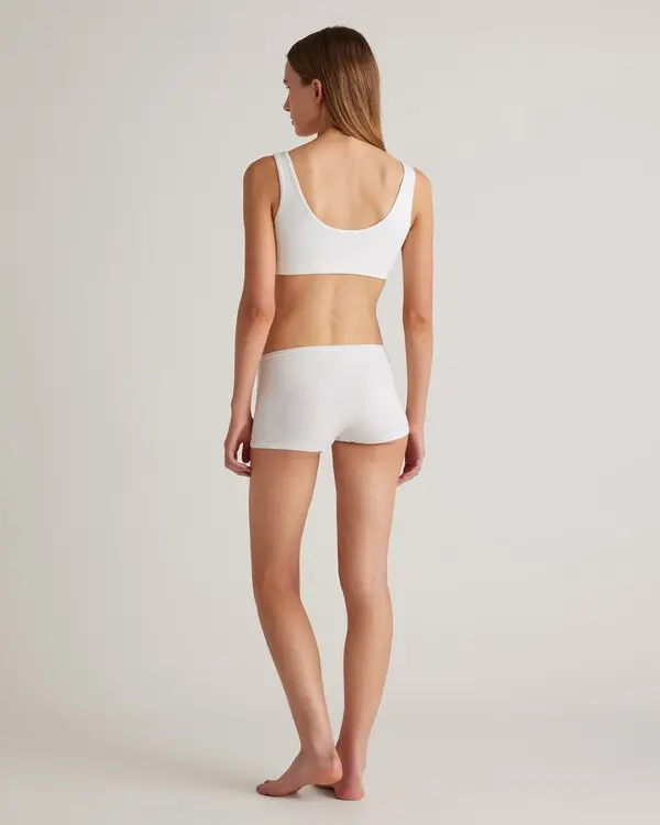 Quince Boyshort - Black/soft White/ocean