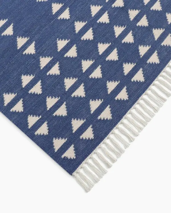 Quince Shay Wool Kilim Rug - Blue