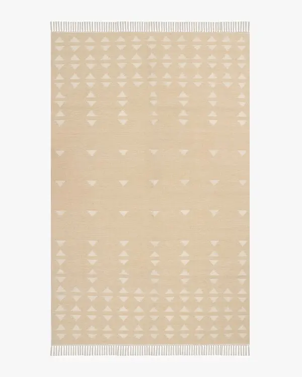 Quince Shay Wool Kilim Rug - Natural