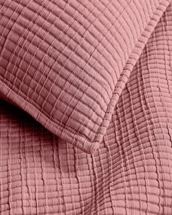 Quince Organic Ribbed Cotton Shams - Plum