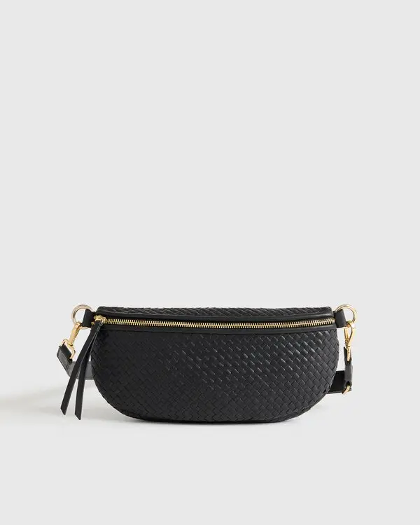 Quince Sloane Handwoven Sling Bag - Black