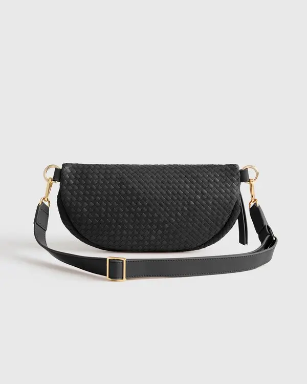 Quince Sloane Handwoven Sling Bag - Black