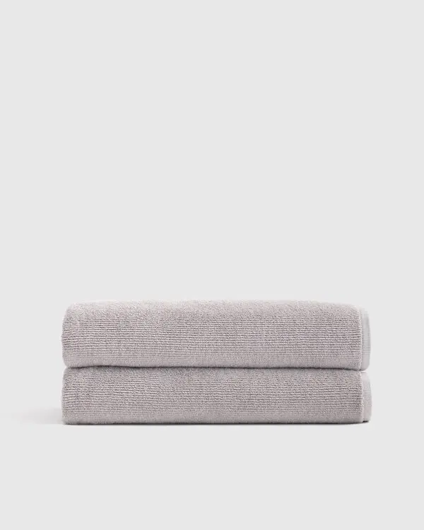 Quince Turkish Ribbed Quick Dry Bath Sheet - Grey