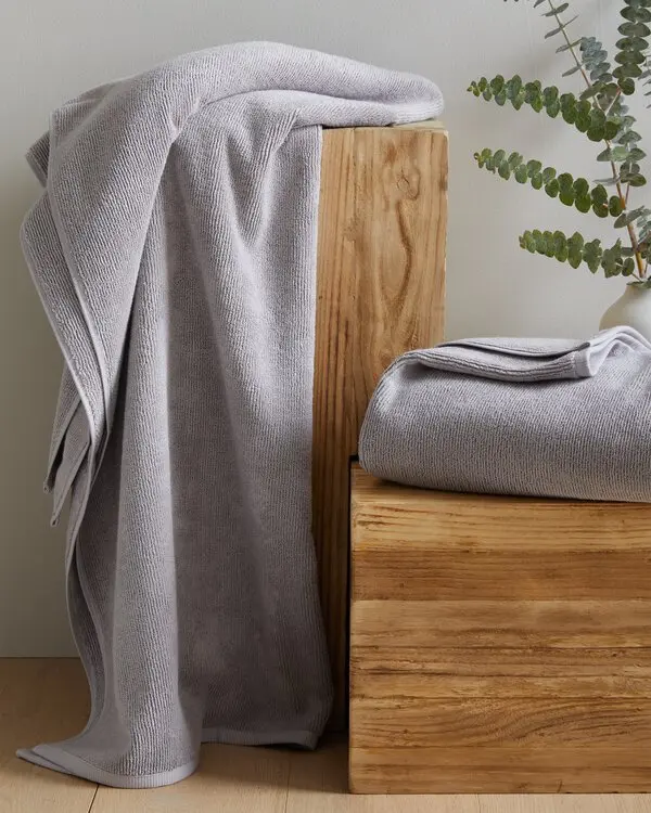 Quince Turkish Ribbed Quick Dry Bath Sheet - Grey