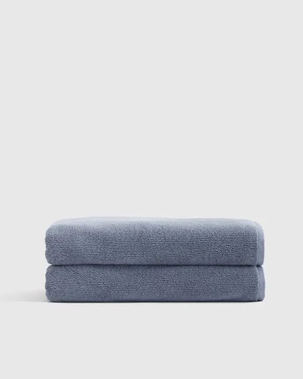 Quince Turkish Ribbed Quick Dry Bath Sheet - Mineral