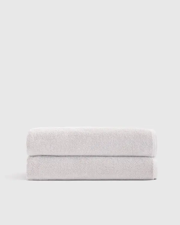 Quince Turkish Ribbed Quick Dry Bath Sheet - Silver