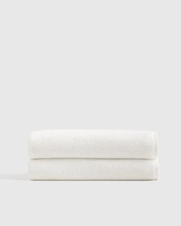 Quince Turkish Ribbed Quick Dry Bath Sheet - White