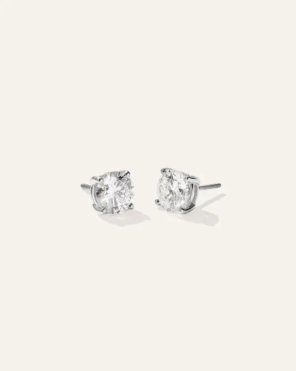 Quince 14k Gold Lab Grown Diamond Stud Earrings - White Gold