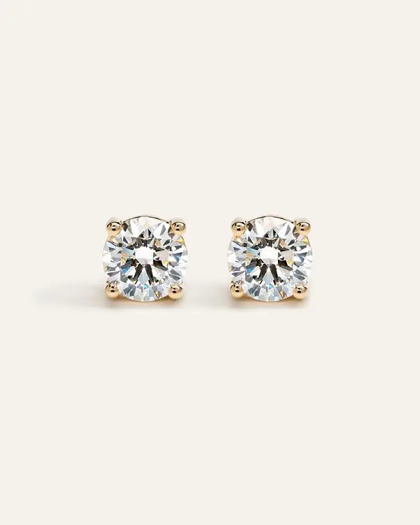 Quince 14k Gold Lab Grown Diamond Solitaire Stud Earrings - Yellow Gold
