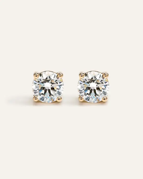 Quince 14k Gold Lab Grown Diamond Solitaire Stud Earrings - Yellow Gold