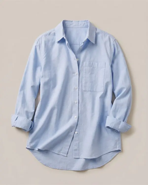 Quince Organic Cotton Relaxed Oxford Shirt - Pale Blue