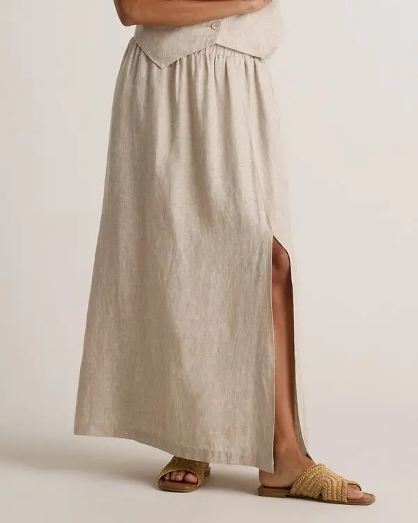 Quince 100% European Linen Maxi Skirt - Flax