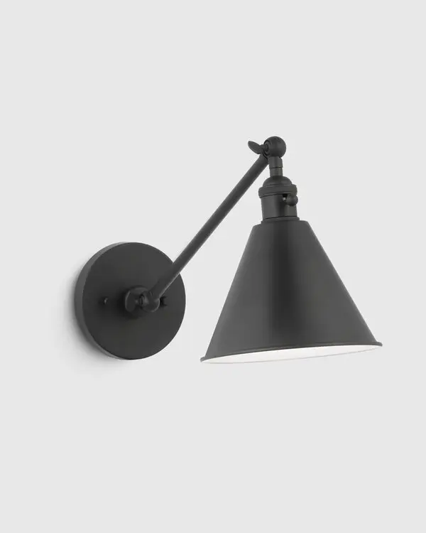 Quince Articulating Single Arm Steel Wall Sconce - Black