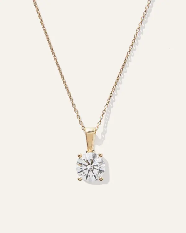Quince 14k Gold Lab Grown Diamond Solitaire Pendant Necklace - Yellow Gold