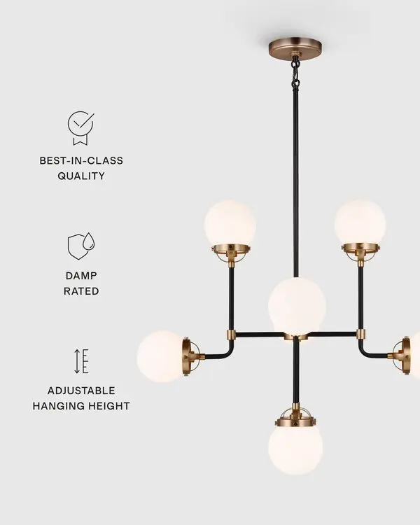 Quince Globe Steel Chandelier