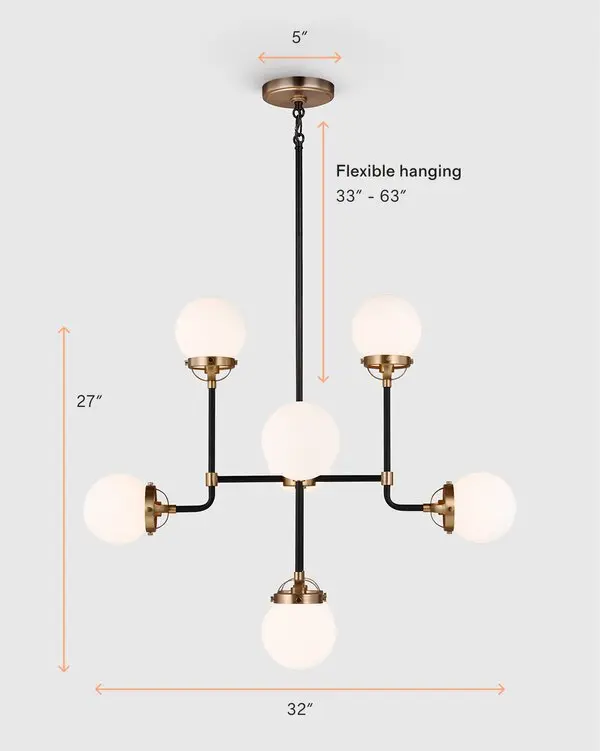 Quince Globe Steel Chandelier