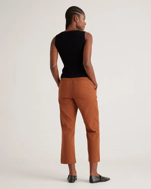Quince Cotton Cashmere Ribbed Tank Top - Black