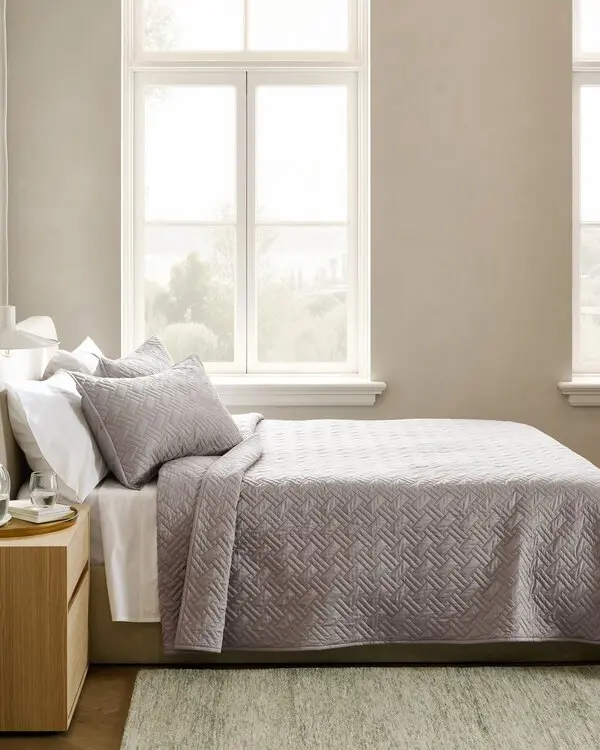 Quince Basketweave Quilt - Stone