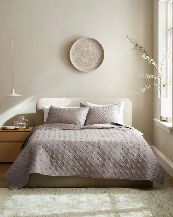 Quince Basketweave Quilt - Stone